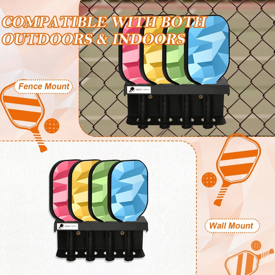 Pickleball Racket Ball Holder Holds 4/12 Paddles Pickleball Storage ...