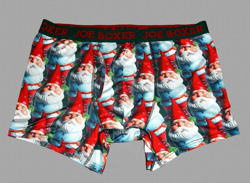 JOE BOXER Christmas Bright Santa Knomes Pouch Front Side Open Boxers ...