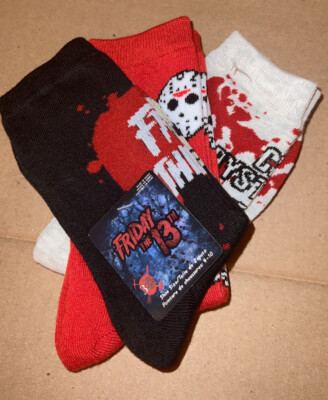 womens horror FRIDAY THE 13TH JASON 3 PACK Crew Socks NEW | eBay