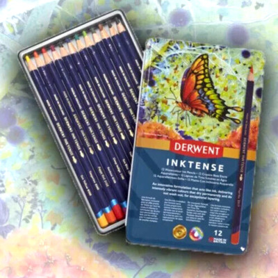 Derwent - Inktense Pencil - 12 Tin New & Sealed - Fast postage ...