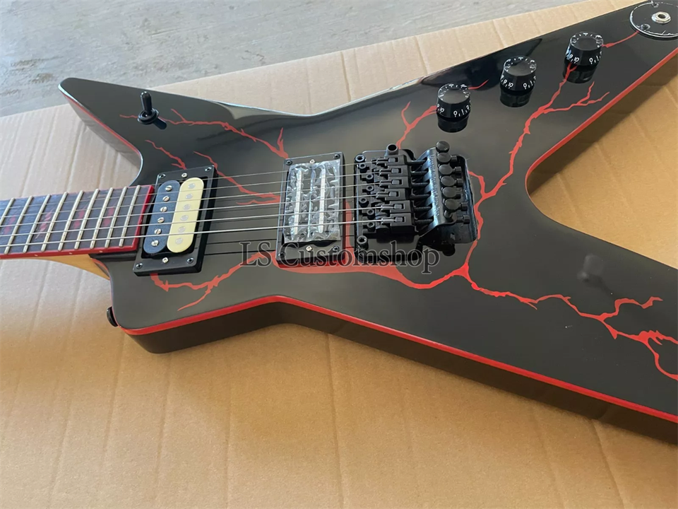 Custom Wash Dime Red Bolt Lightning Dimebag Darrell Electric Guitar ...