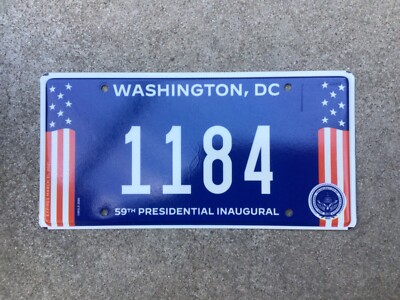 WASHINGTON, D.C. - 59th PRESIDENTIAL INAUGURAL - LICENSE PLATE | eBay