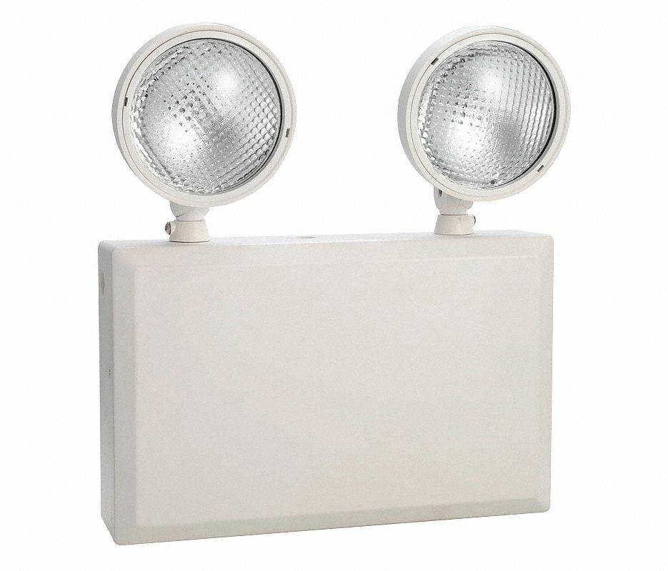 120/277V Incandescent Emergency Light, 7.2W, White Plastic, Lead ...