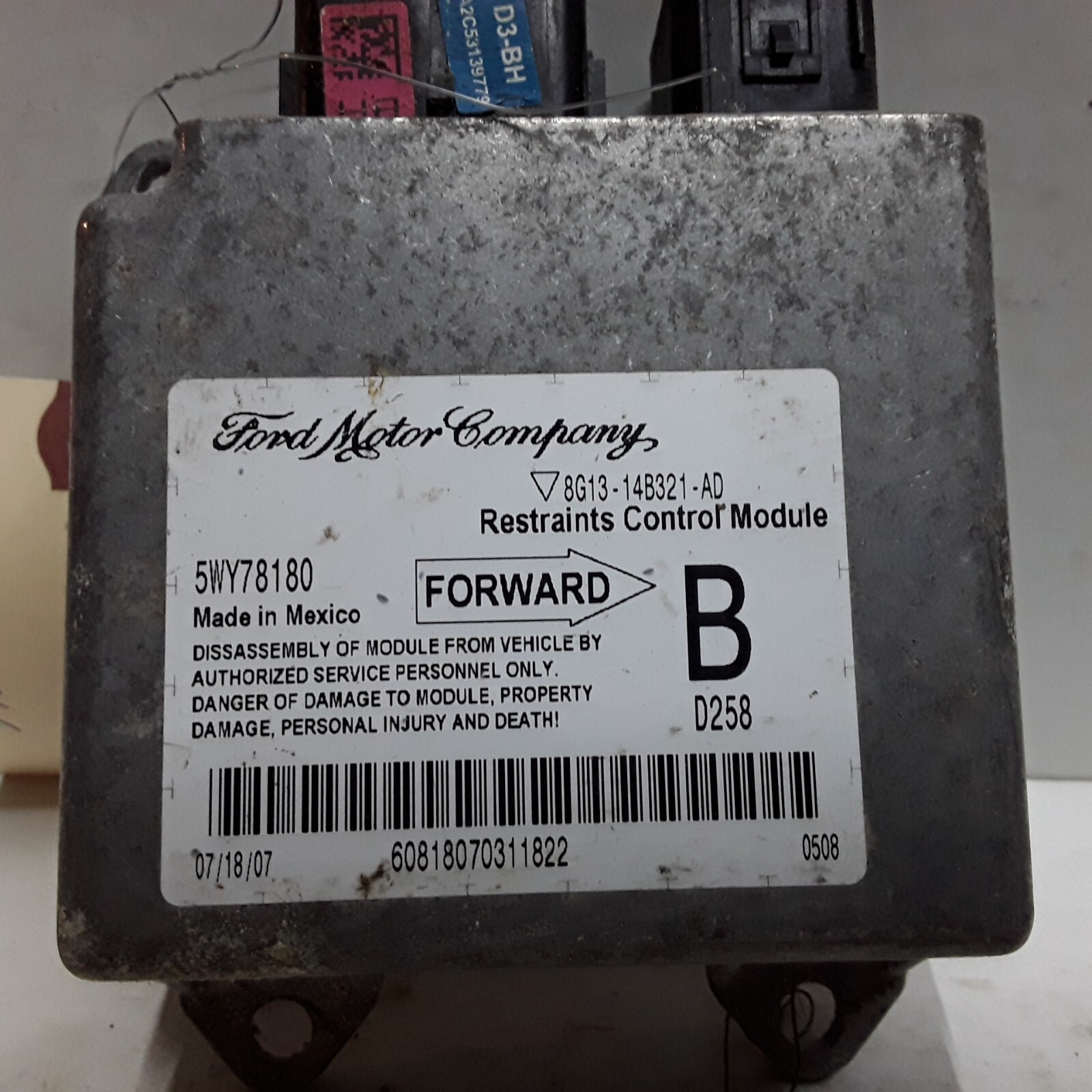 08 09 Ford Taurus Mercury Sable SRS control module OEM 8G13-14B321-AD ...