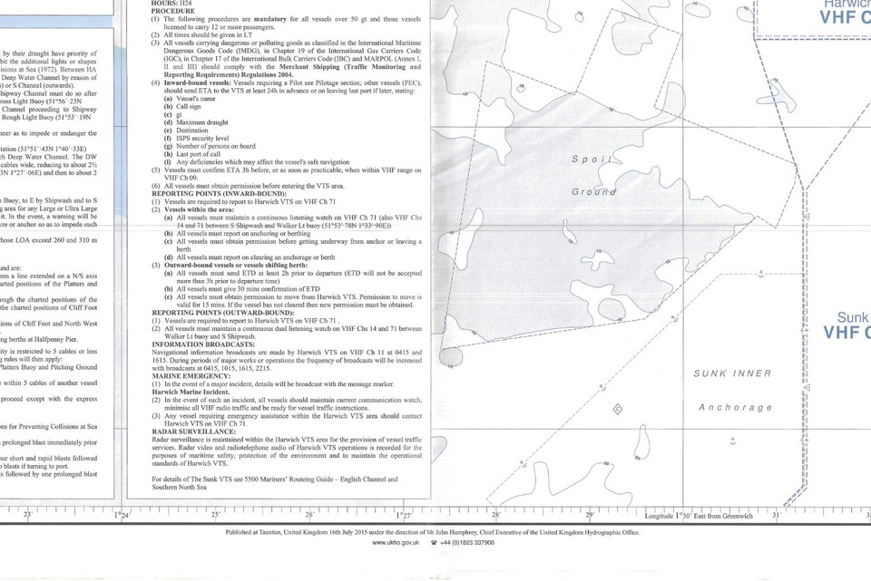 8064 Port Approach Guide Harwich Felixstowe Chart Map Maritime Marine ...