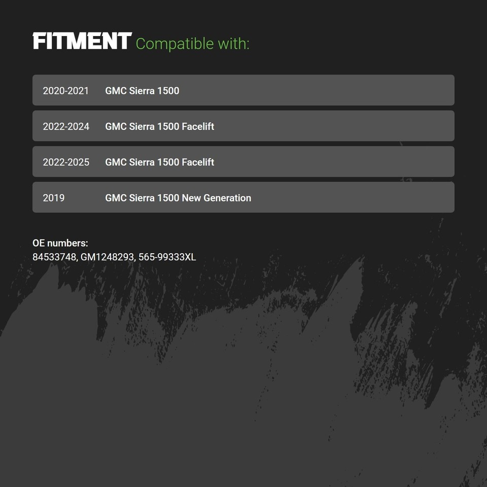 Fender Liner For GMC Sierra 1500 2019-2023 Left Front CAPA Certified ...