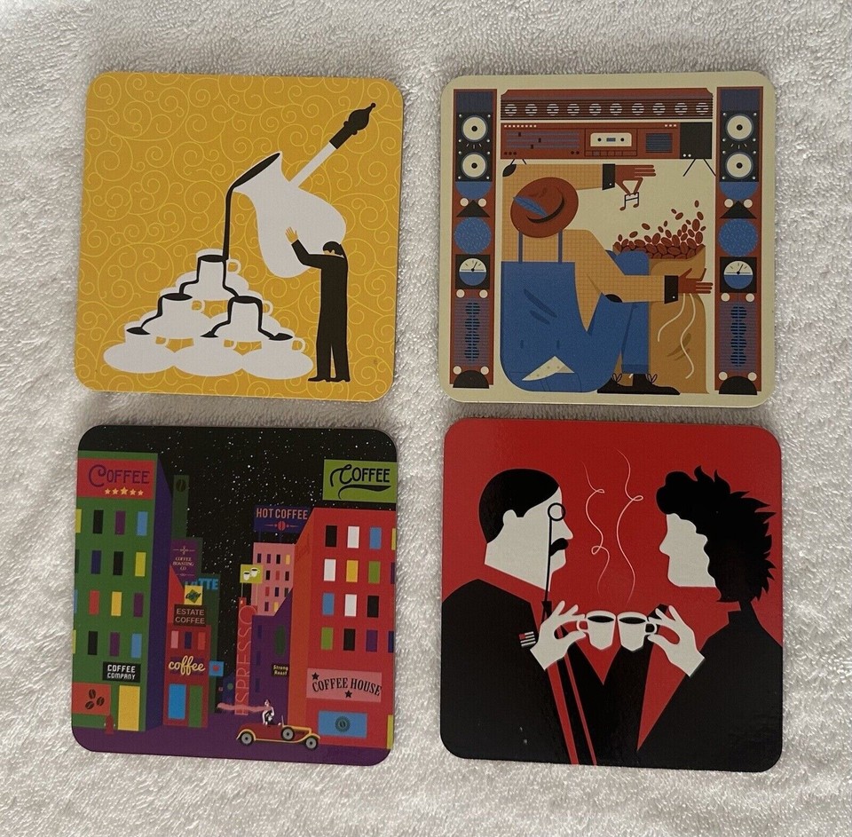 Nespresso Coffee Limited Edition Designer Coasters - Set of 4 (+ 3 ...