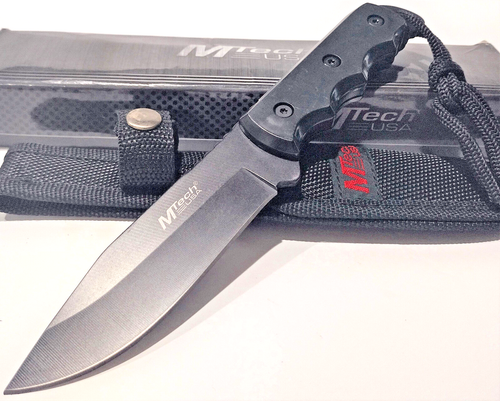 MTech Black Full Tang Dop Point Survival Combat Skinning Hunting Knife ...