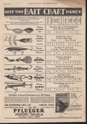 1930 PFLUEGER FISHING TACKLE POLE AKRON BAIT LURE DIVER OUTDOOR SPORT ...