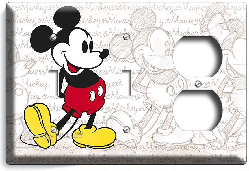 CLASSIC VINTAGE RETRO HAPPY MICKEY MOUSE LIGHT SWITCH OUTLET WALL PLATE ...