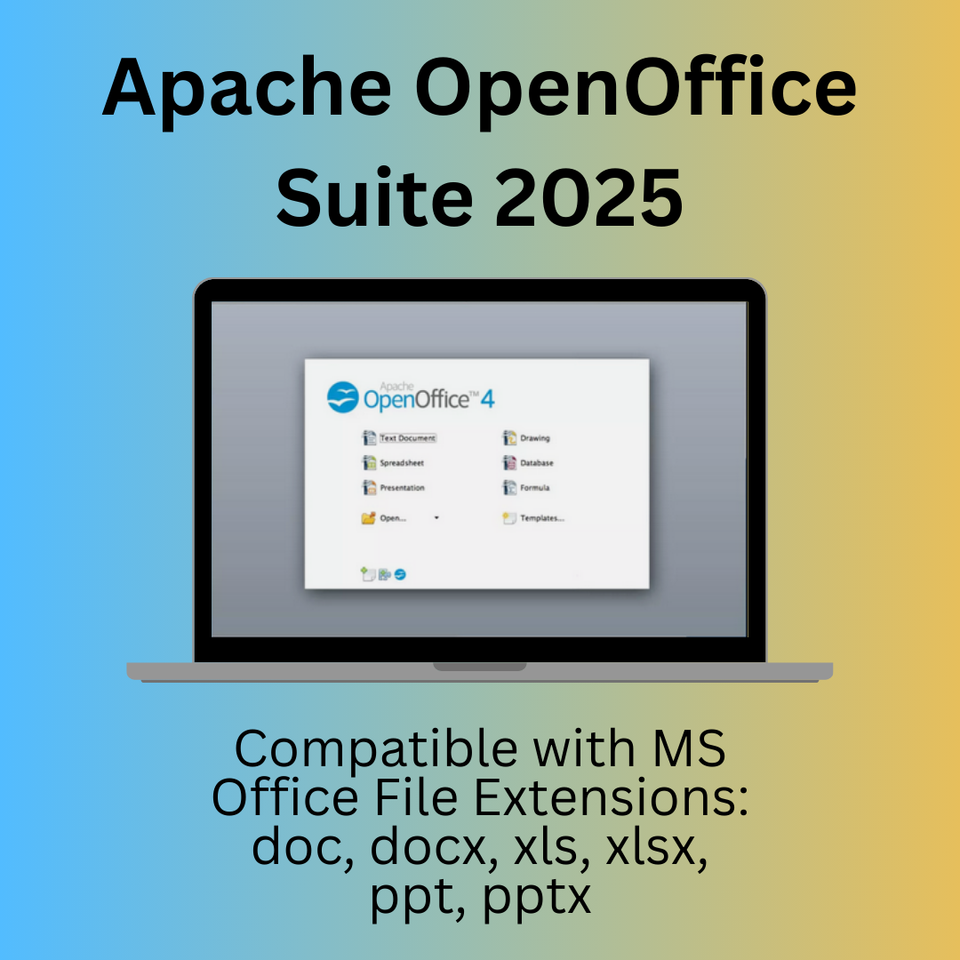 Open Office Software Suite for Windows USB Word Processing Home Student ...