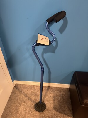 StrongArm Comfort Cane + Self Standing Lightweight Adjustable Blue ...