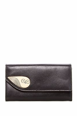 JONATHAN ADLER Owl Embossed Wallet BLACK ($198) NWT Great Gift! | eBay