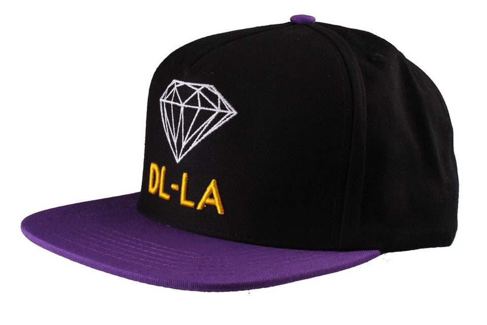Diamond Supply Co DL-LA Black Yellow Snapback Cotton Hat White Logo ...