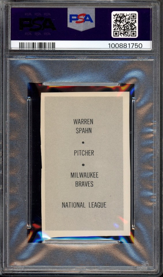 1959 Oklahoma Today WARREN SPAHN PSA Authentic Vintage HOF Baseball ...