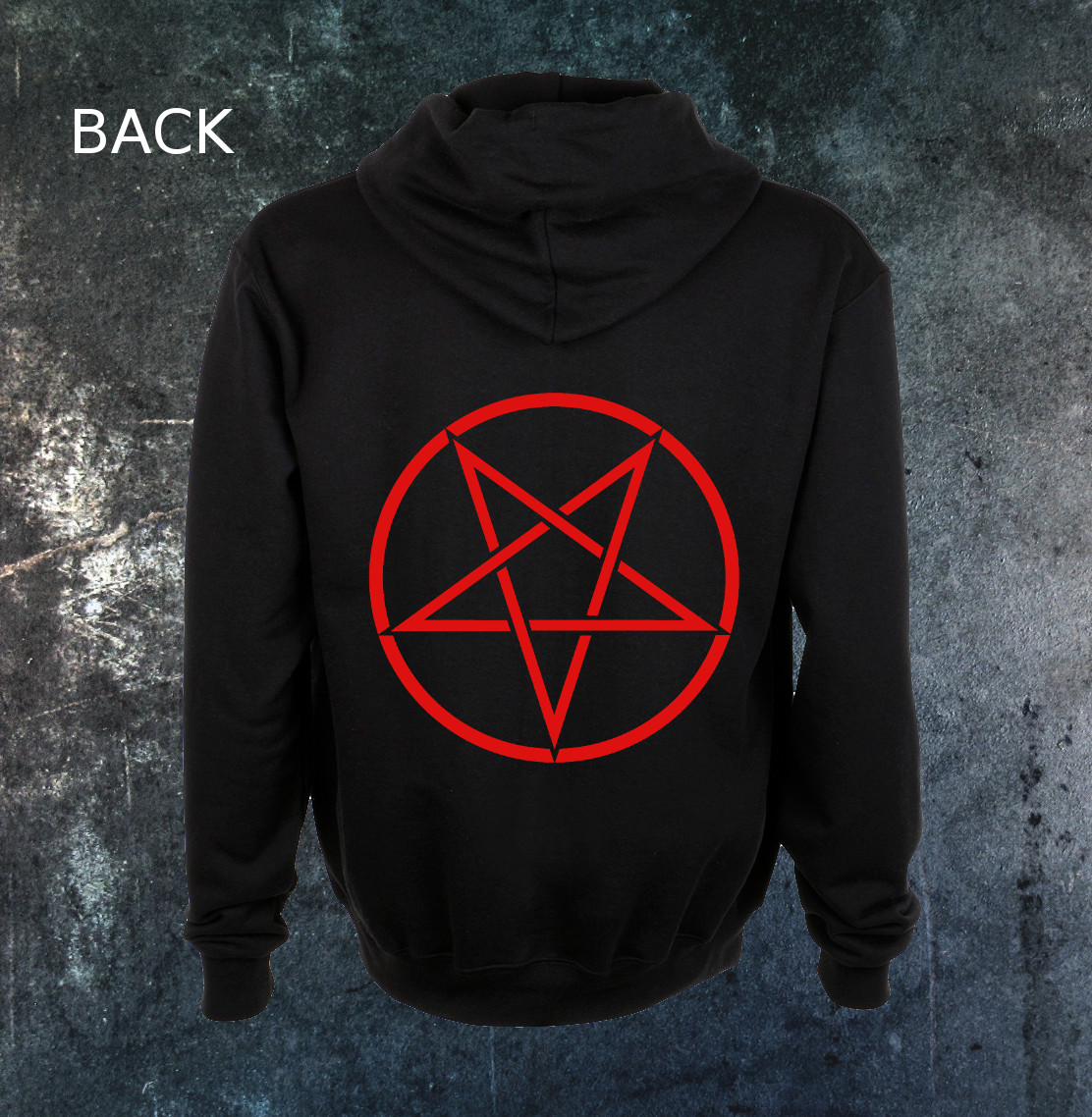 Inverted Pentacle Zip Hoodie Satanic Pentagram Baphomet Goat Mendes ...