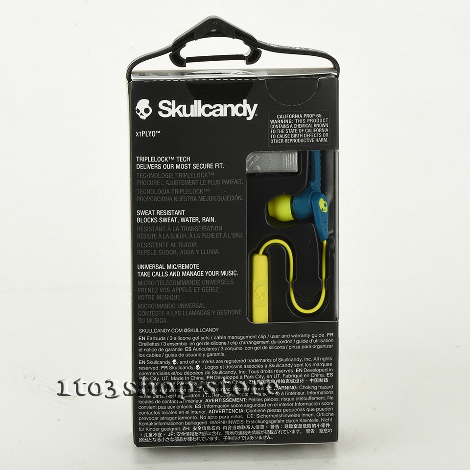 Skullcandy XTplyo Sport In-Ear Buds Earphones Headphones w/Mic Navy ...