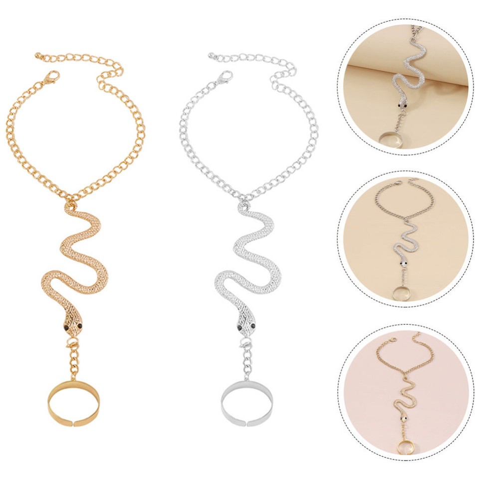 2 Pcs Snake Hand Jewelry Ring Bracelet Gifts for Girlfriend Baroque | eBay