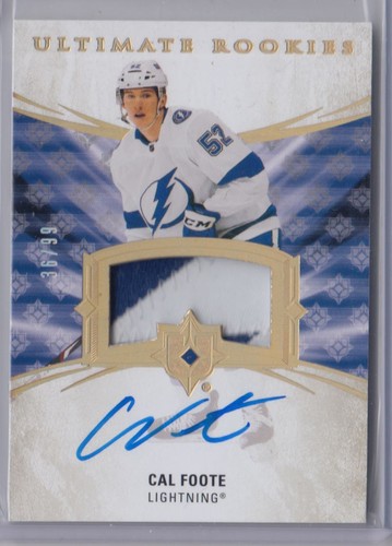 2020-21 Upper Deck Ultimate Collection Rookies Auto Patch Cal Foote RC ...