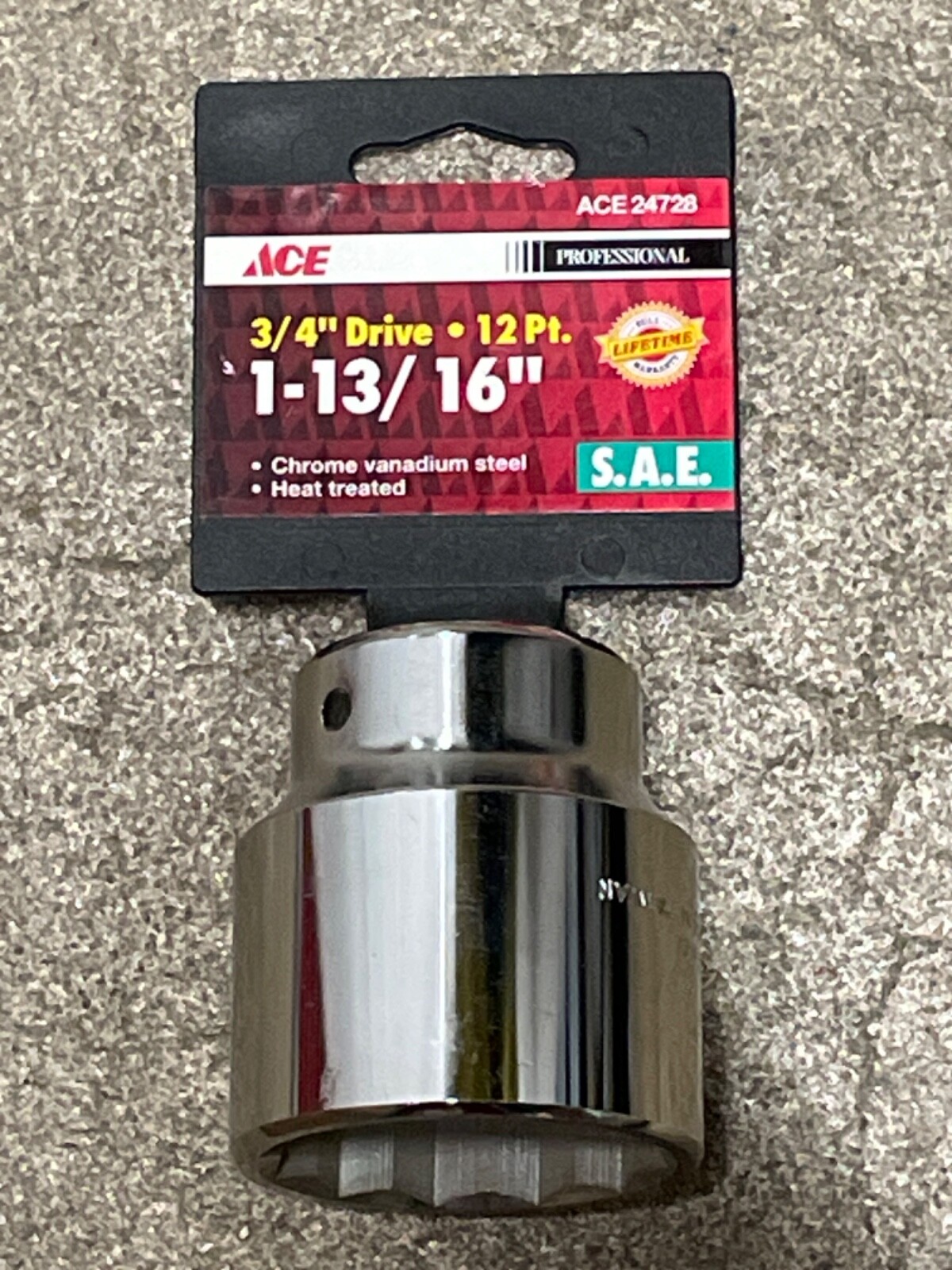 ACE hardware Socket 3/4" drive 12 pt. 1-13/16" prof. chrome vanadium ...
