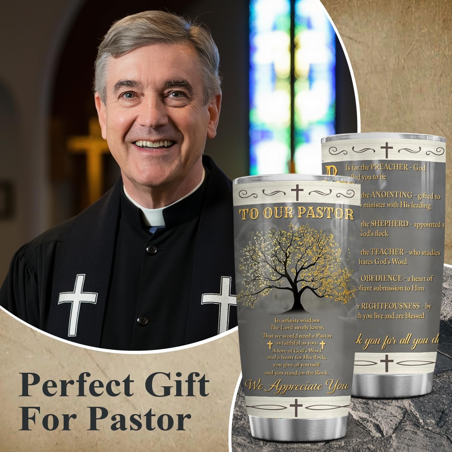 Pastor Gifts For Men 20 Oz Tumbler, Pastor Appreciation Gifts, Pastor ...