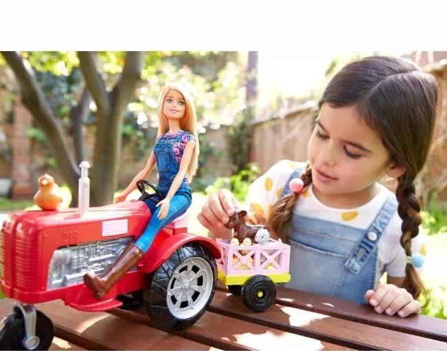 Mattel FRM18 Barbie Farmer Doll and Tractor Playset - Multi-Colored for ...