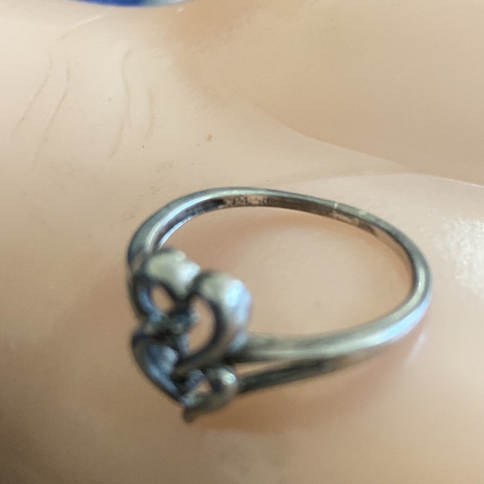 Vintage P4SR Platinum Palladium Silver Rhodium Open Hearts Diamond Ring ...