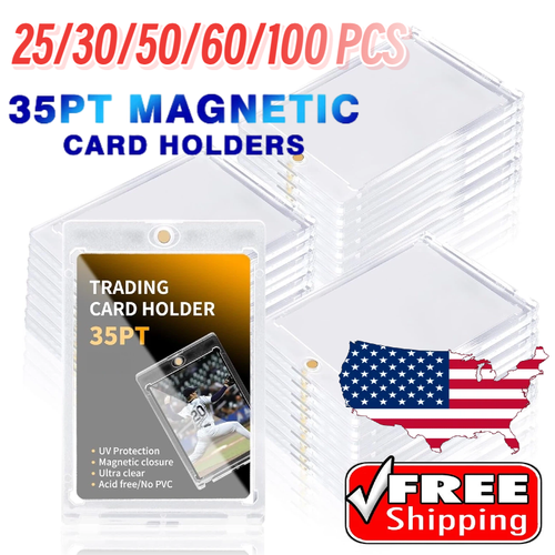 Magnetic Trading Sports Card Holders 35pt One-Touch Hard UV Protection US STOCK | eBay
