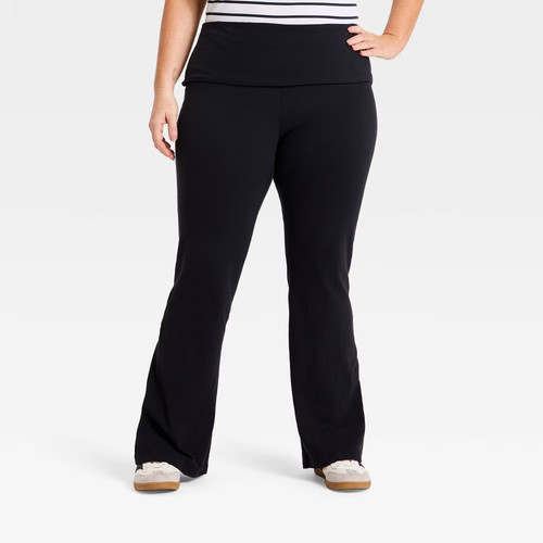 Women's Cotton Balance High-Rise Foldover Flare Leggings - All In ...