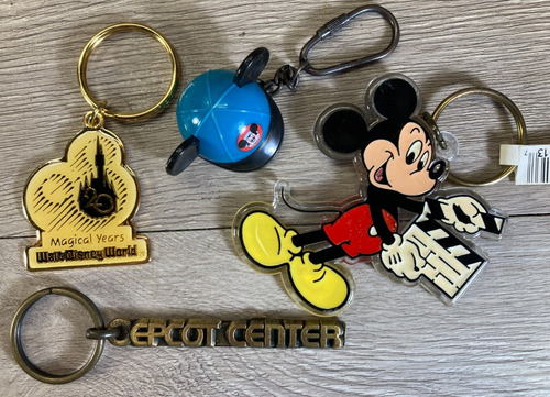 Vintage Disney Mickey Mouse Disney Key Ring Keychain Lot 4 New Old ...