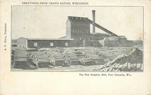 Postcard Wisconsin Grand Rapids New Sulphite Mill Port Edwards Hirzy 23 ...