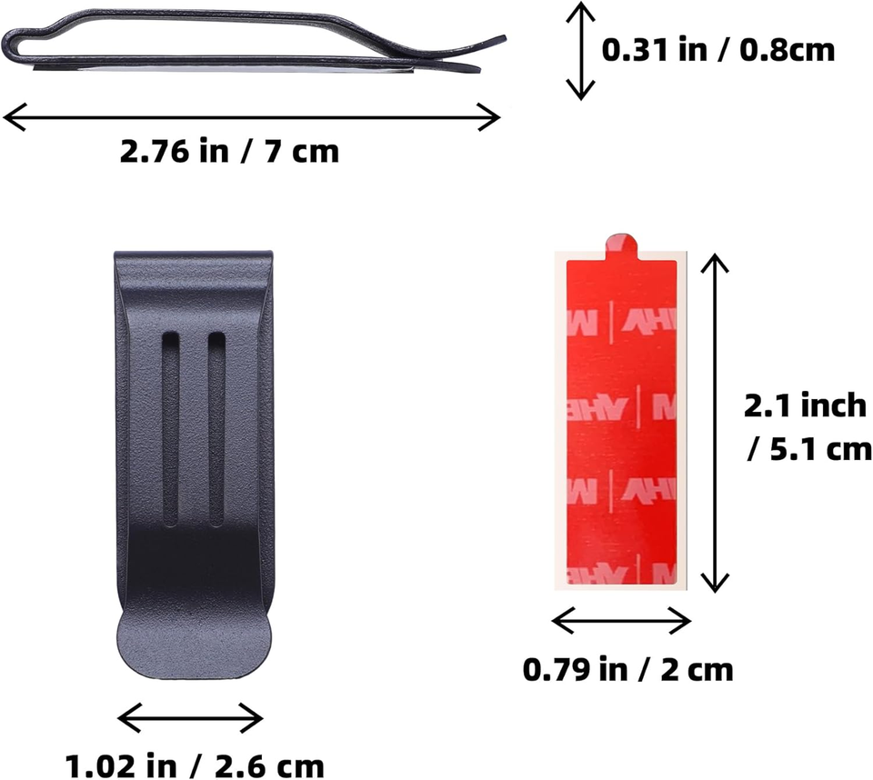 Extra Large Matte Black Attachable Pocket Clip - for Smartphones ...