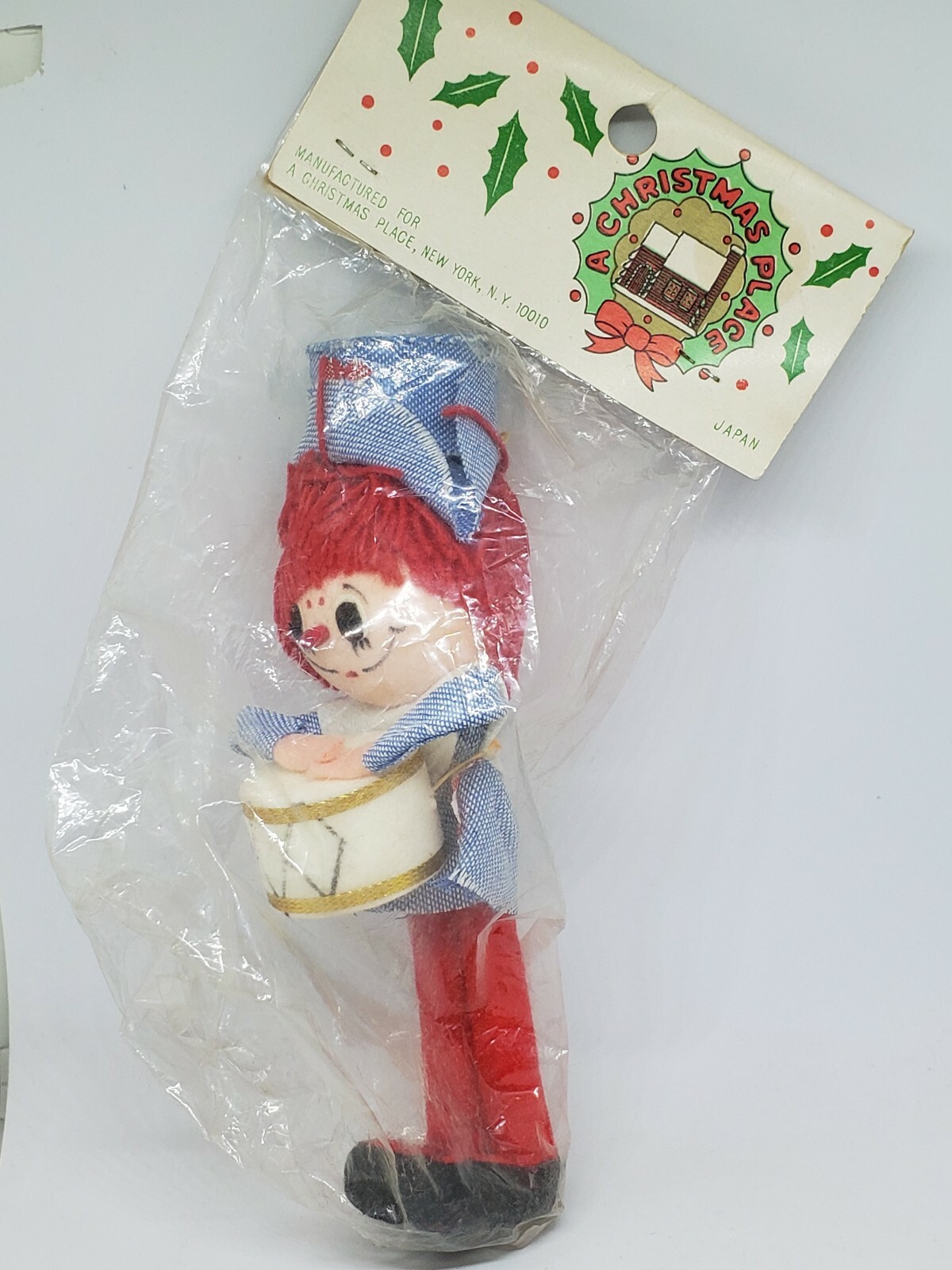 Vintage Little Drummer Boy A Christmas Place Ornament Japan Red Kitsch ...