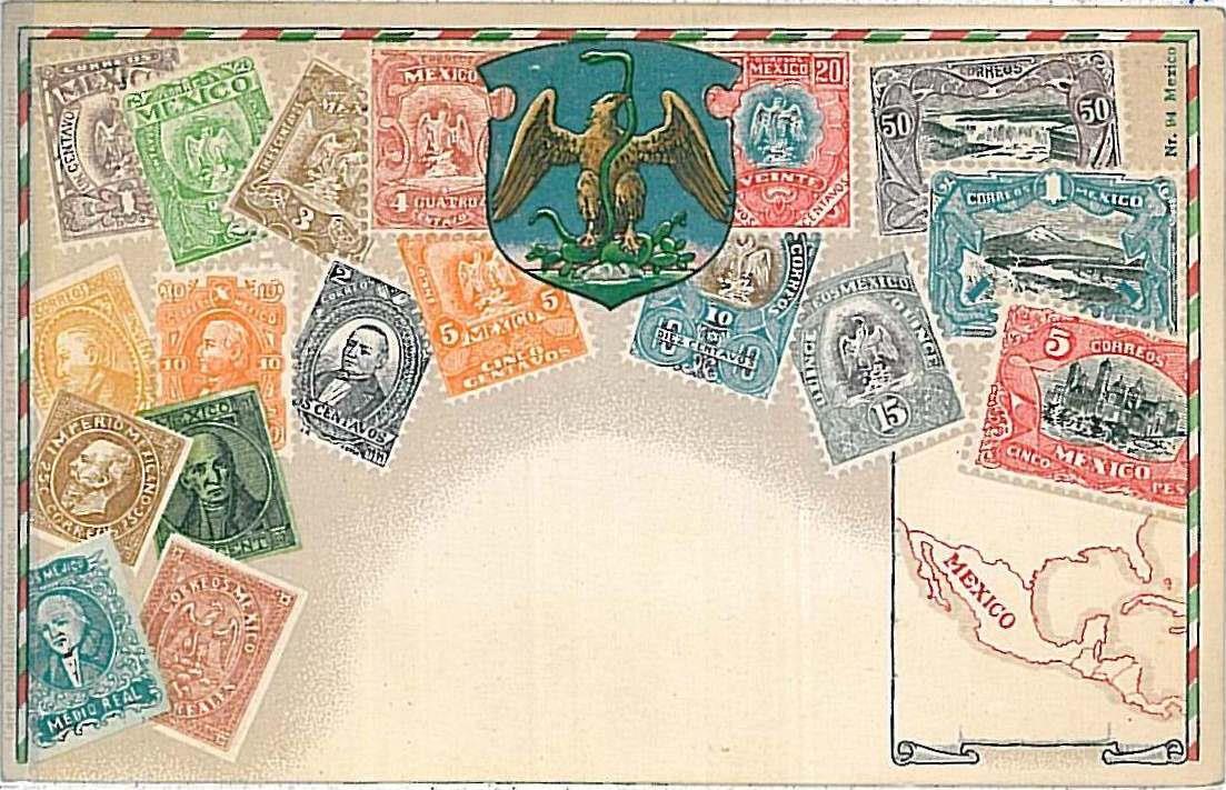 24353- MEXICO - VINTAGE POSTCARD - STAMPS on POSTCARDS | eBay