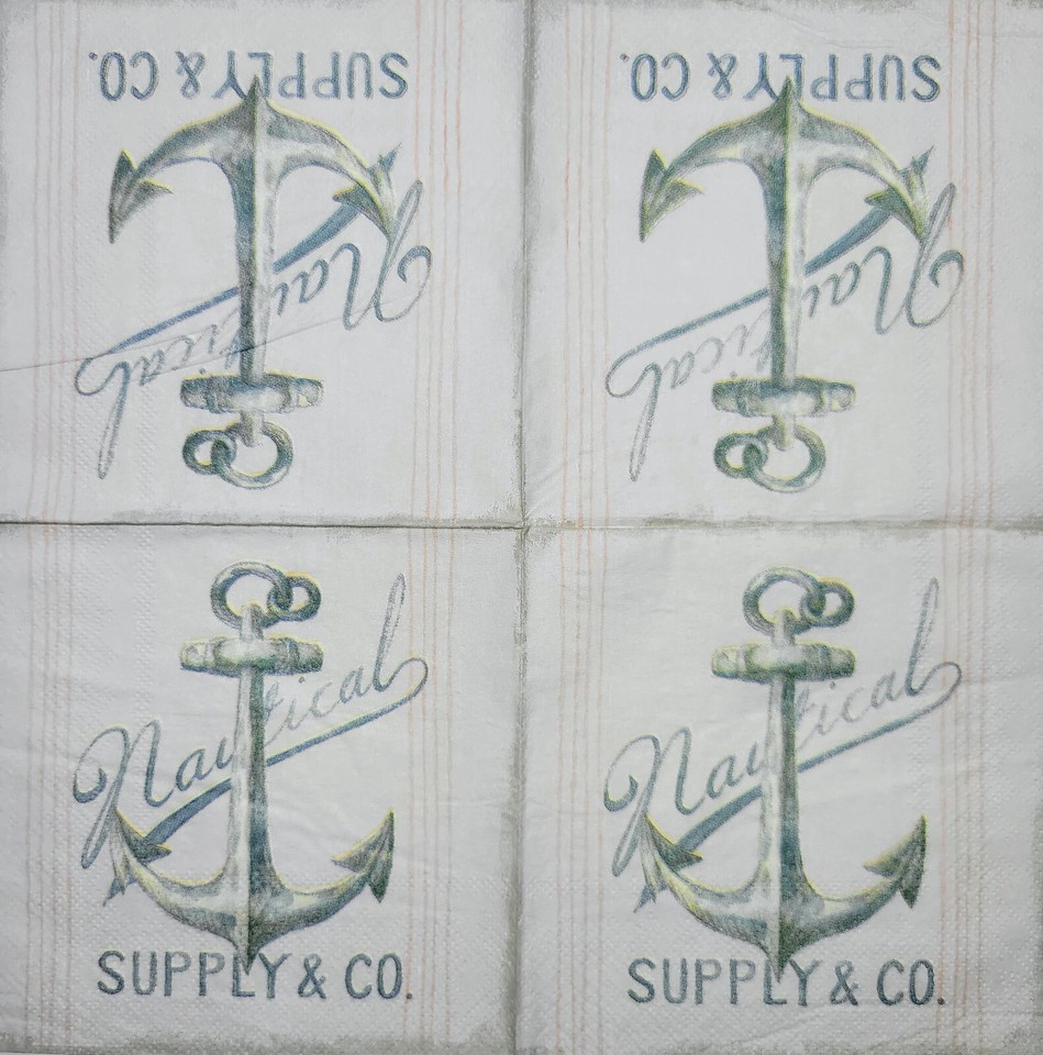 TWO Individual Paper Cocktail Decoupage Napkins - 2369 Nautical Supply ...