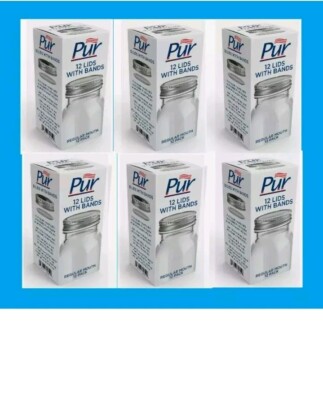 6 BOXES - PUR Regular Mouth Canning Lids & Bands 12 pk Ball Kerr Mason ...
