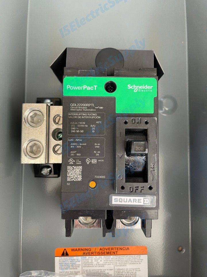 200 Amp Outdoor Main Breaker Panel / Service Disconnect Square D ...
