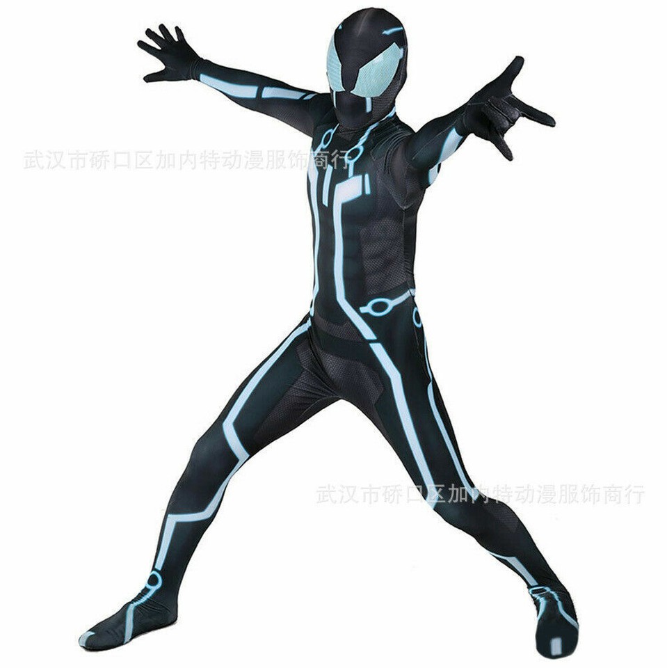 Tron Legacy Bodysuit Sam Flynn 3D Jumpsuit Superhero Cosplay Costume ...