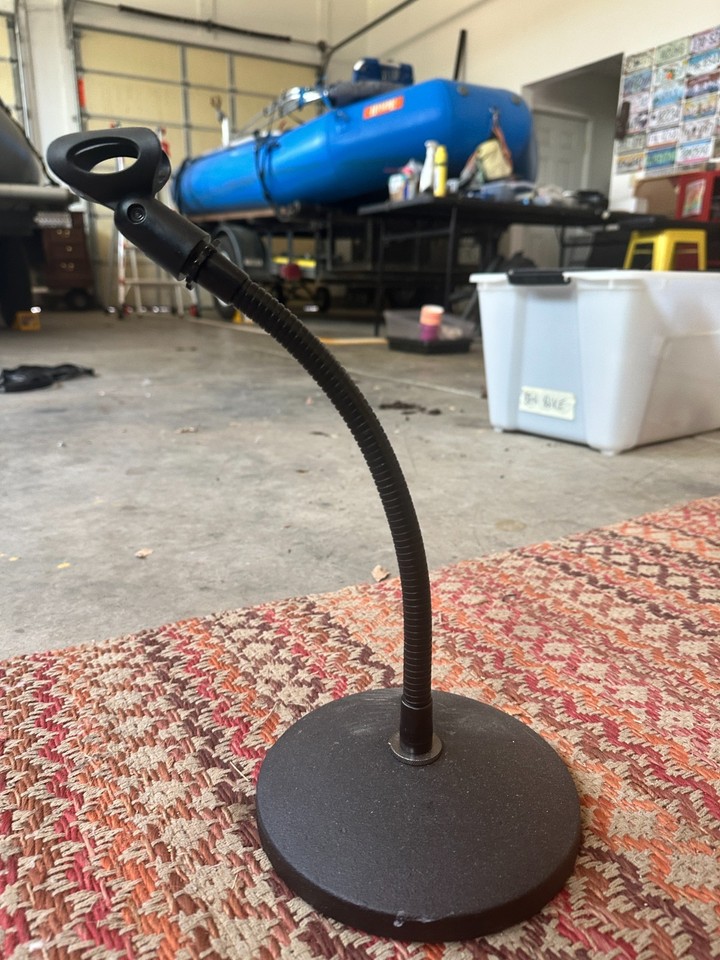 Gooseneck stand with Heavy Base- Short Weighted Microphone stand- Black ...