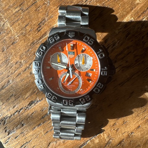 Tag Heuer Men's Formula 1 Orange Watch CAH1113 new battery just fitted ...