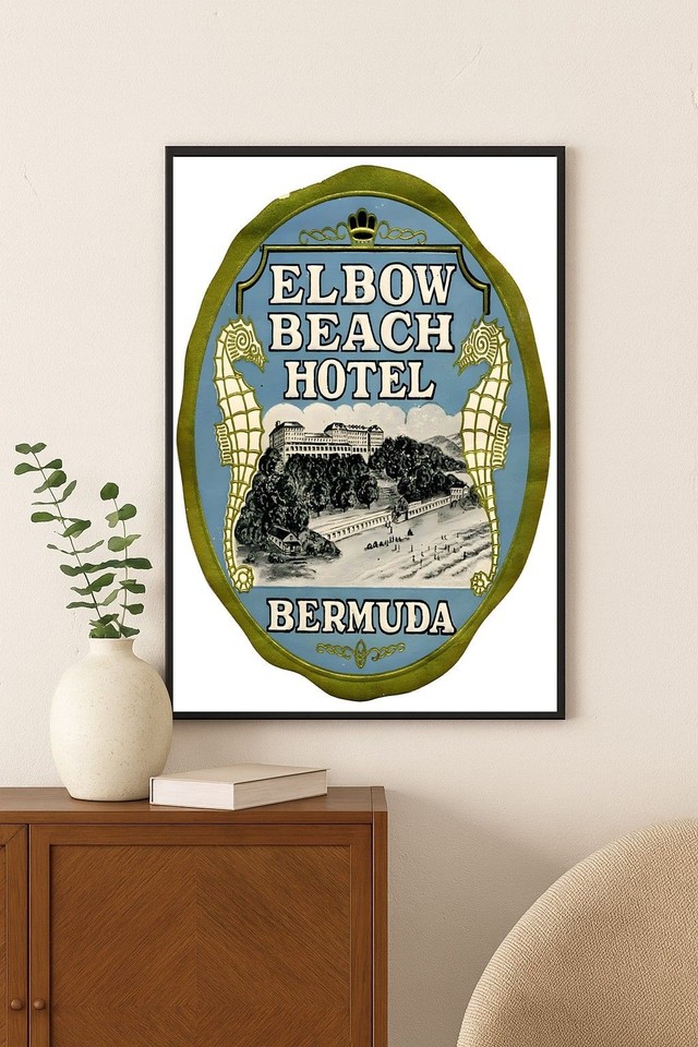 🇧🇲 Elbow Beach Hotel (1970s) Poster - Bermuda Charm 🌊🏝️ - 24x36” - Hi ...