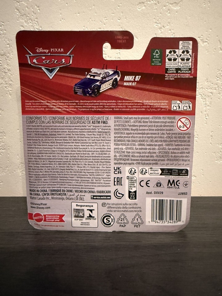 Disney Pixar Cars Diecast Mattel 1:55 To Protect and Serve Mike 07 Rare ...