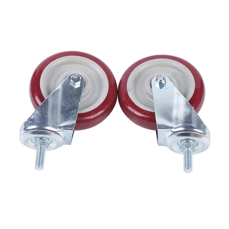 2 Pack 5" Heavy Duty Gate Wheel Caster Support Spring Loaded Swivel ...
