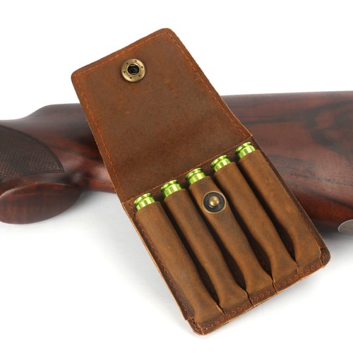 TOURBON Leather Rifle Ammo Carrier Belt Pouch Hunting Cartridges Bullets Wallet | eBay