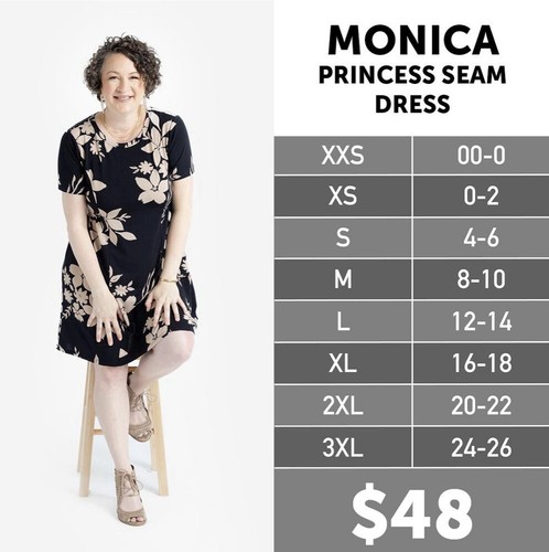 LuLaRoe Monica Princess Seam Dress - S - Deep Coral & Pink Floral Print ...