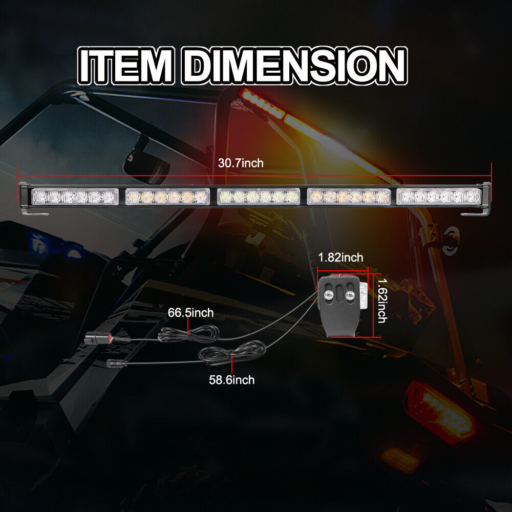 31 Inch Rear Chase LED Light Bar w/ Running Brake Reverse ATV UTV ...