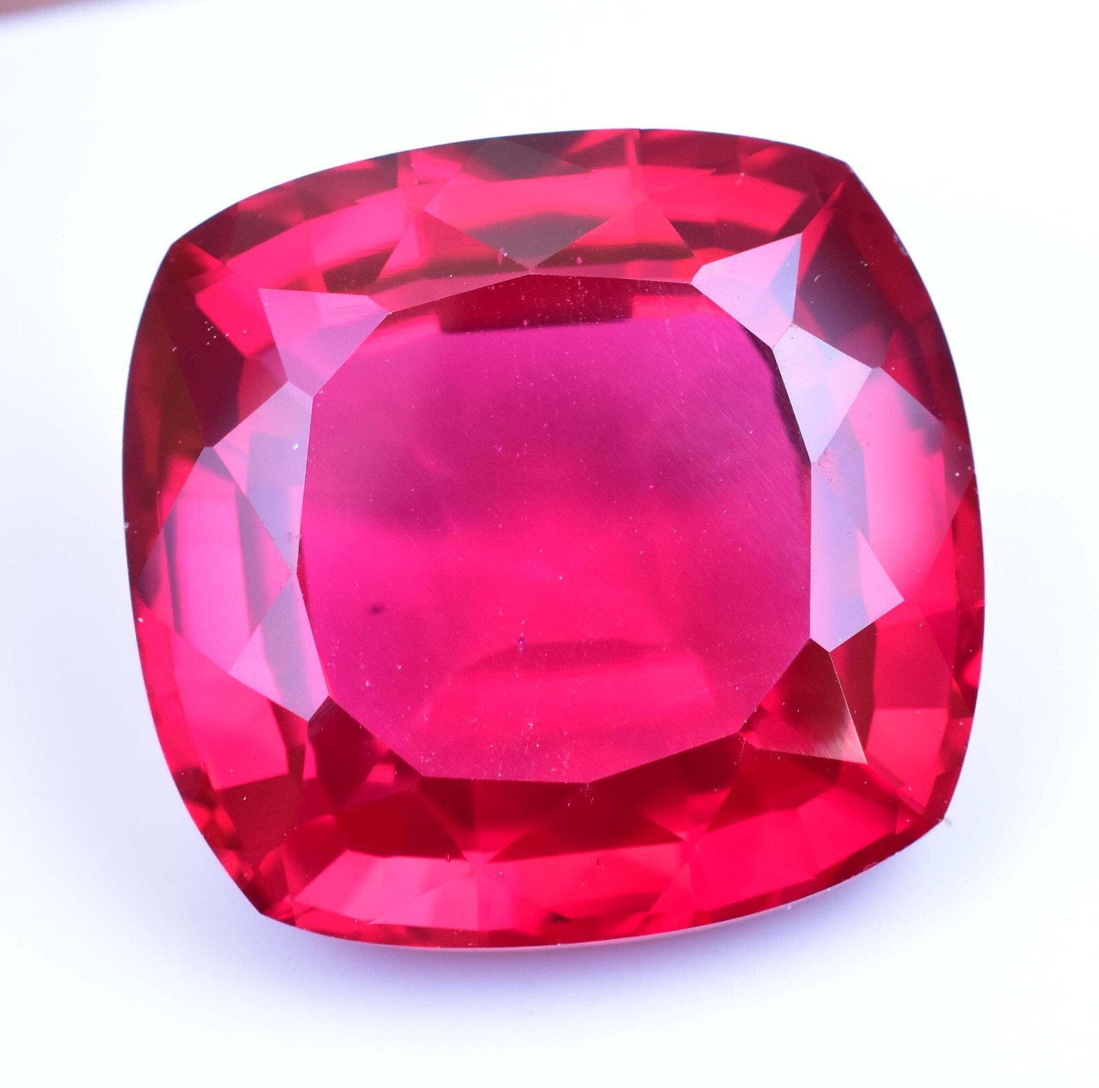 Flawless Natural Mogok Pink-Red Ruby 71.15 Ct Cushion Certified Loose ...