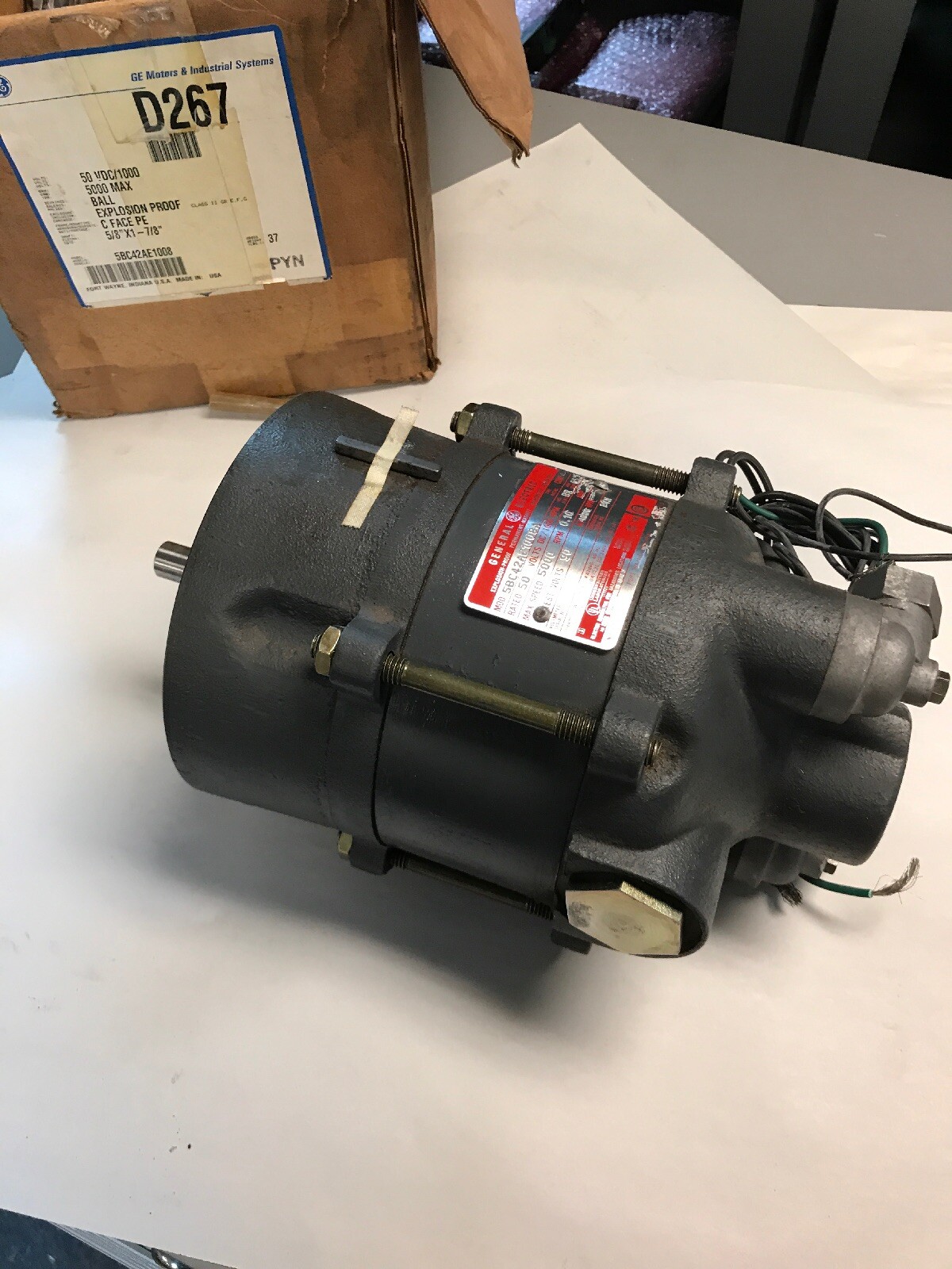 GE General Electric 5BC42AE1008 Explosion Proof Tachometer Generator ...