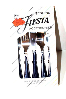 '91 Vintage Fiesta SAPPHIRE 5 Piece Flatware Silverware Place Setting ...