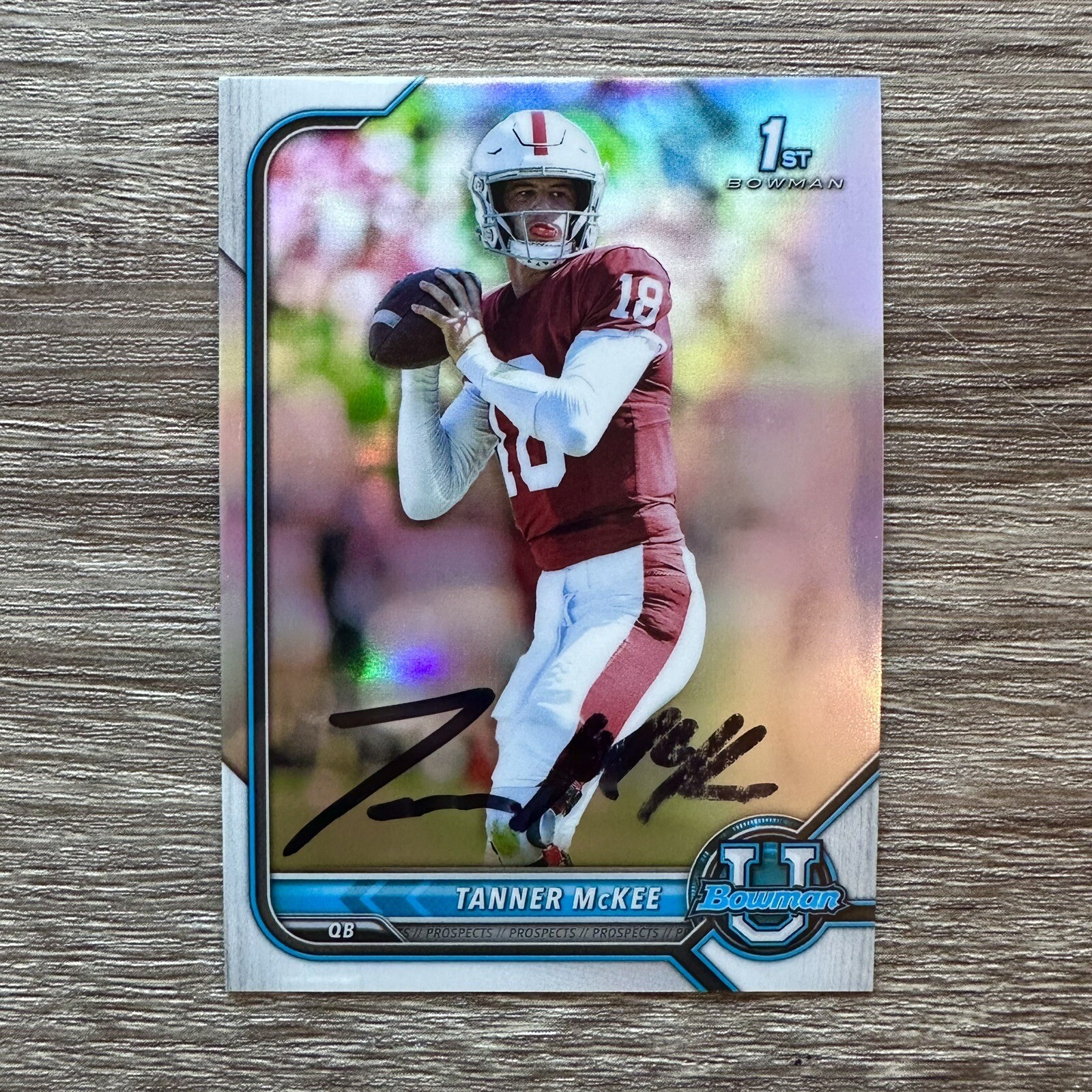 Tanner McKee Autographed Bowman U First Refractor Silver Rookie Signed ...